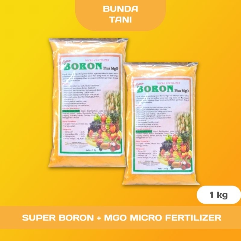 Jual Pupuk Super Boron Plus Mg0 Micro Fertilizer kemasan 1kg | Shopee ...