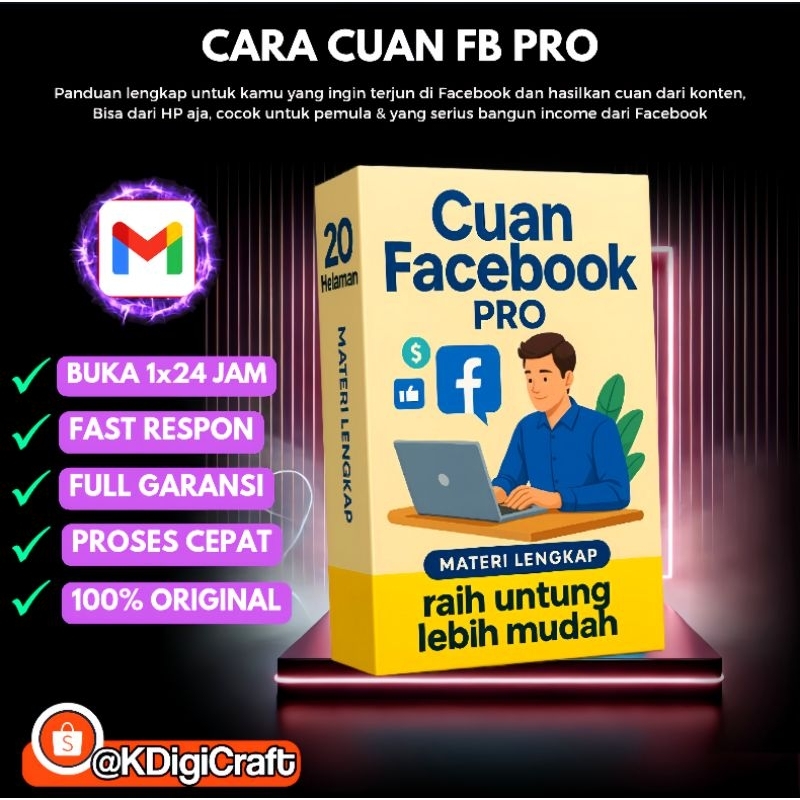 Jual PANDUAN CUAN FACEBOOK PRO - Cara Dapetin Cuan dari Pesbuk Pro | Shopee Indonesia