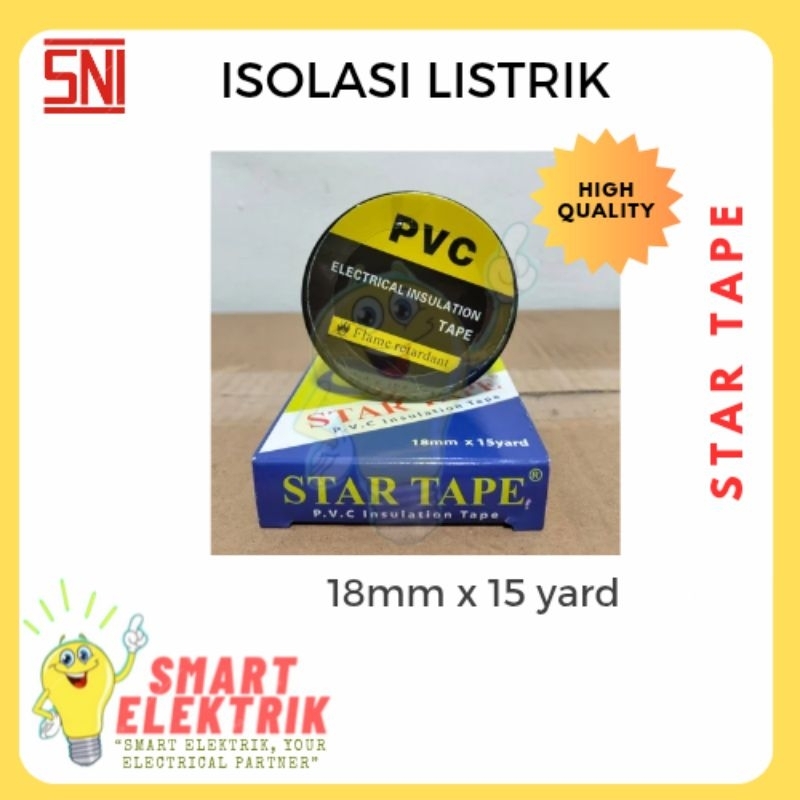 Jual Isolasi Listrik STAR TAPE 18 MM x 15 Yard Isolasi Listrik Pvc ...