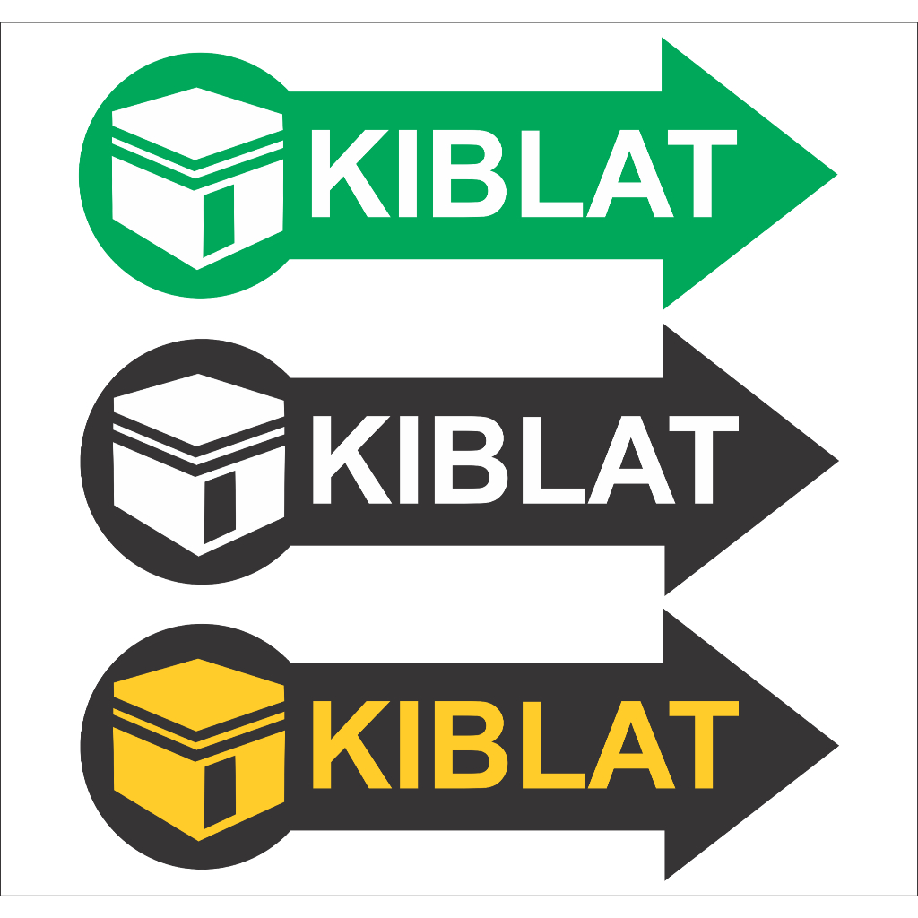 Jual Tanda Arah Kiblat, Tulisan Kiblat, Tanda kiblat, bahan Akrilik ...