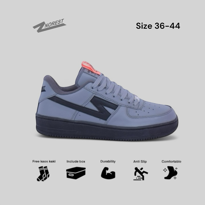 Jual Norest - Sepatu Sneakers Casual Pria Wanita Original Lokal Brand Gratis Kaos Kaki dan ...