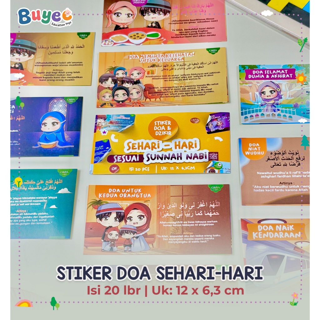 Jual BUYEE GIFT - Sticker Doa Sehari-Hari Lengkap Isi 20 | Sticker Doa ...
