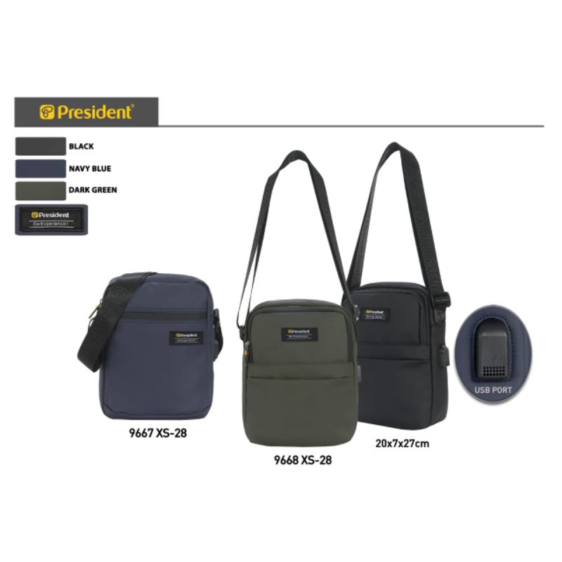 Jual TAS SLEMPANG PRESIDENT SLING BAG 9667 XS - 28 | ORIGINAL PRESIDENT ...