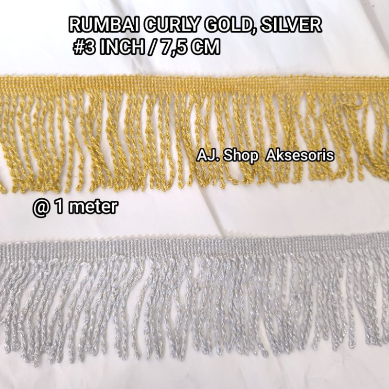 Jual RENDA METERAN GOLD SILVER /RENDA RUMBAI TAMBANG PER METER | Shopee ...