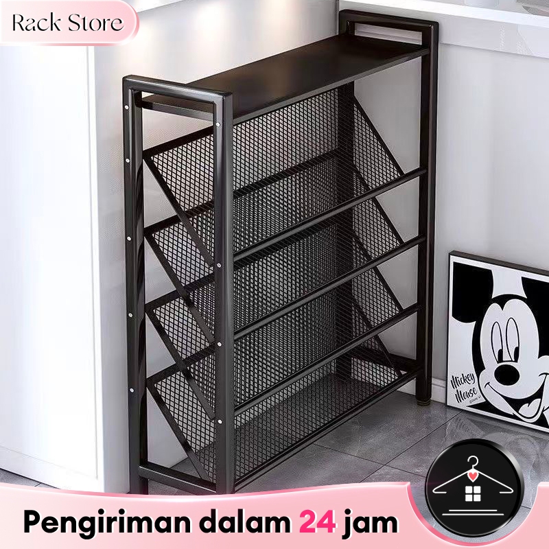 Jual Rak Sepatu Sandal 5 Susun Rak Sepatu Sandal Stainless Steel tempat ...
