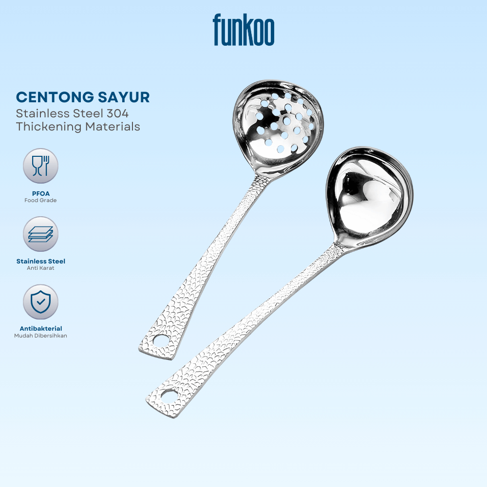 Jual Funkoo 7cm Centong Tekstur Stainless Soup Ladle Strainer Sup ...