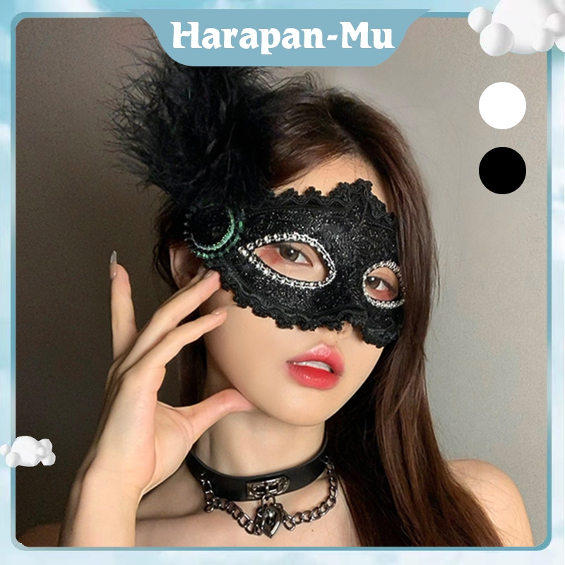 Jual Topeng Pesta Topeng Bulu Wanita Half Face Mask Topeng Mata Acara ...