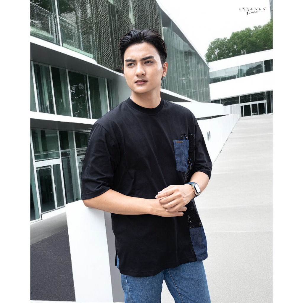 Jual HAILUK Radeva Black Kaos Oversize Batik Pria Premium Lengan Pendek ...