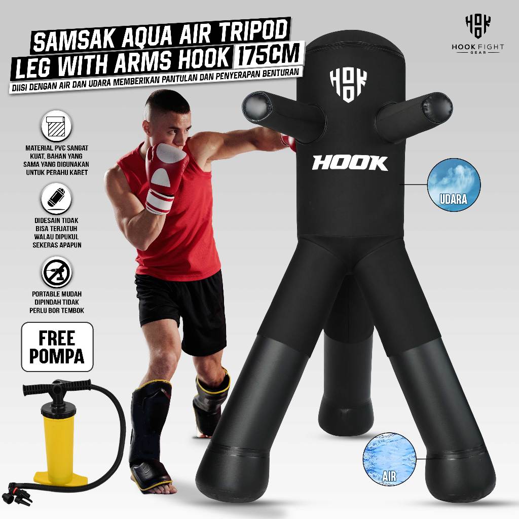 Jual Samsak Berdiri Hook Tripod Leg Aqua Air 175cm Samsak Air Hook ...