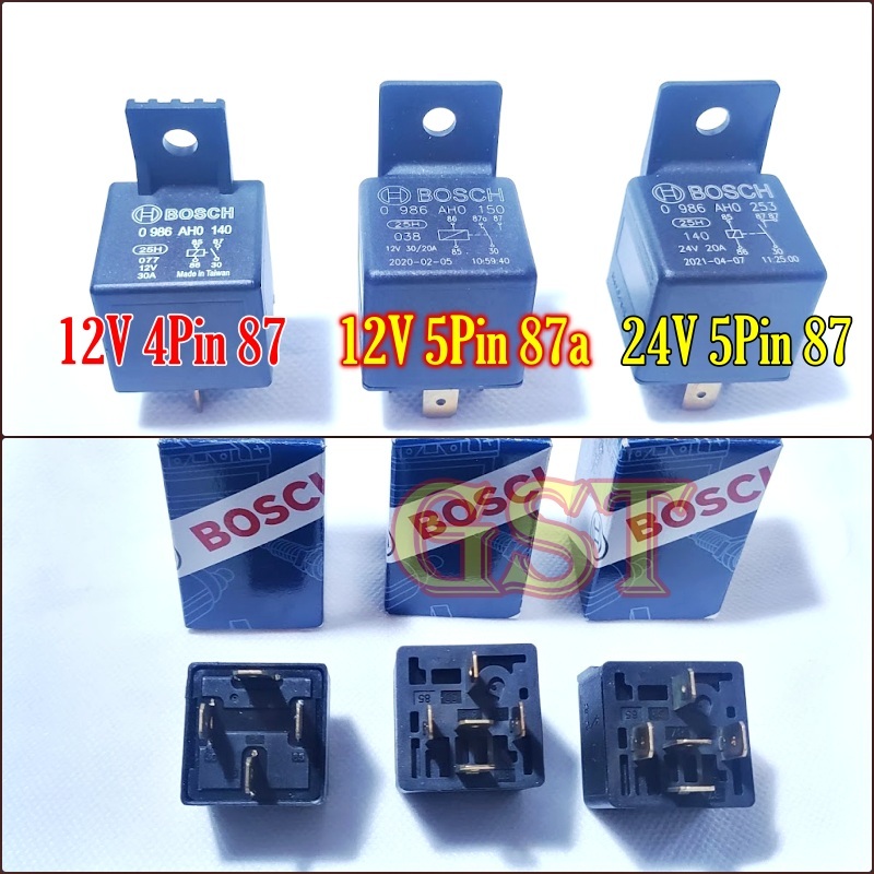 Jual Relay bosch 12V 24V 20A 30A 4 5 Pin kaki riley relay 4 pin 12 volt ...