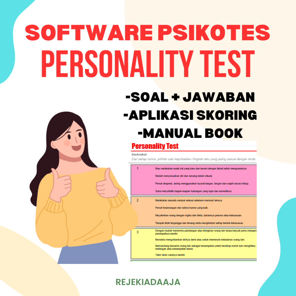 Jual Alat Psikotest Software Personality Test Full Version Alat Test ...