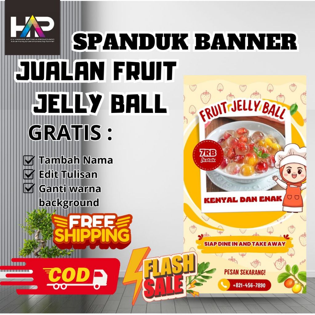 Jual SPANDUK BANNER JUALAN MAKANAN KEKINIAN FRUIT JELLY BALL | Shopee ...