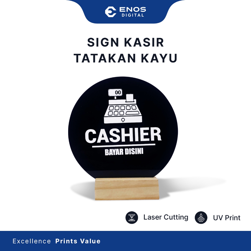 Jual TABLE SIGN TANDA KASIR / PAPAN MEJA AKRILIK ACRYLIC PRINT UV ANTI ...