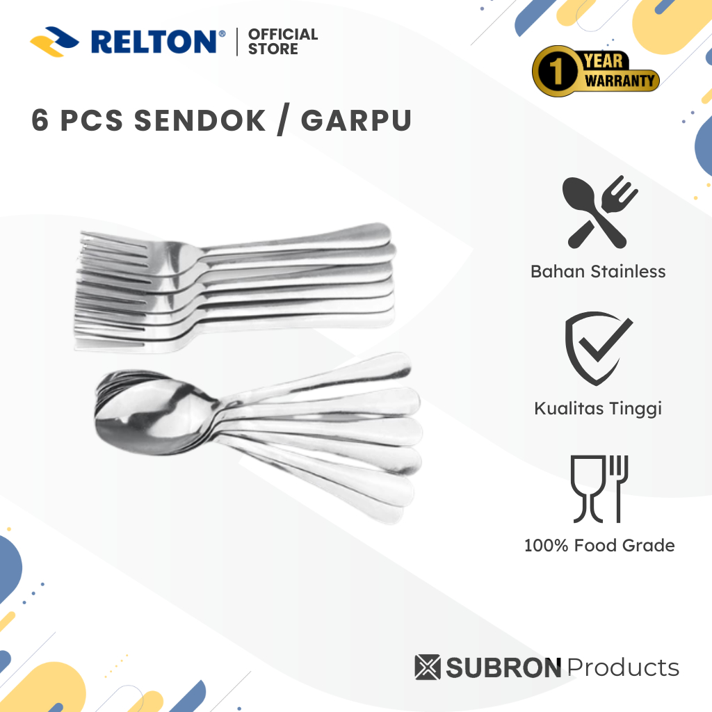 Jual SUBRON Paket Sendok Garpu 6 pcs Pack Sendok Garpu Makan Stainless ...