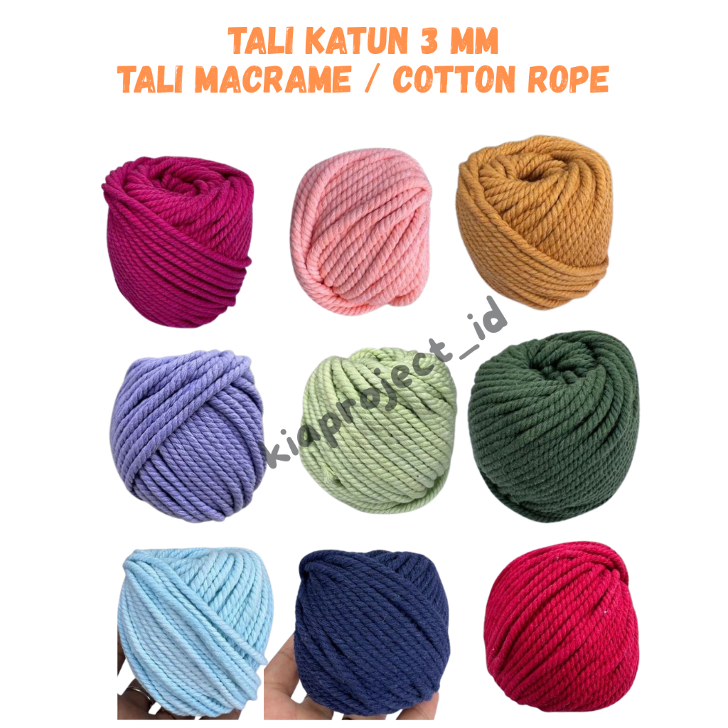 Jual Tali Katun 3mm / Tali Macrame Cotton Rope | Shopee Indonesia