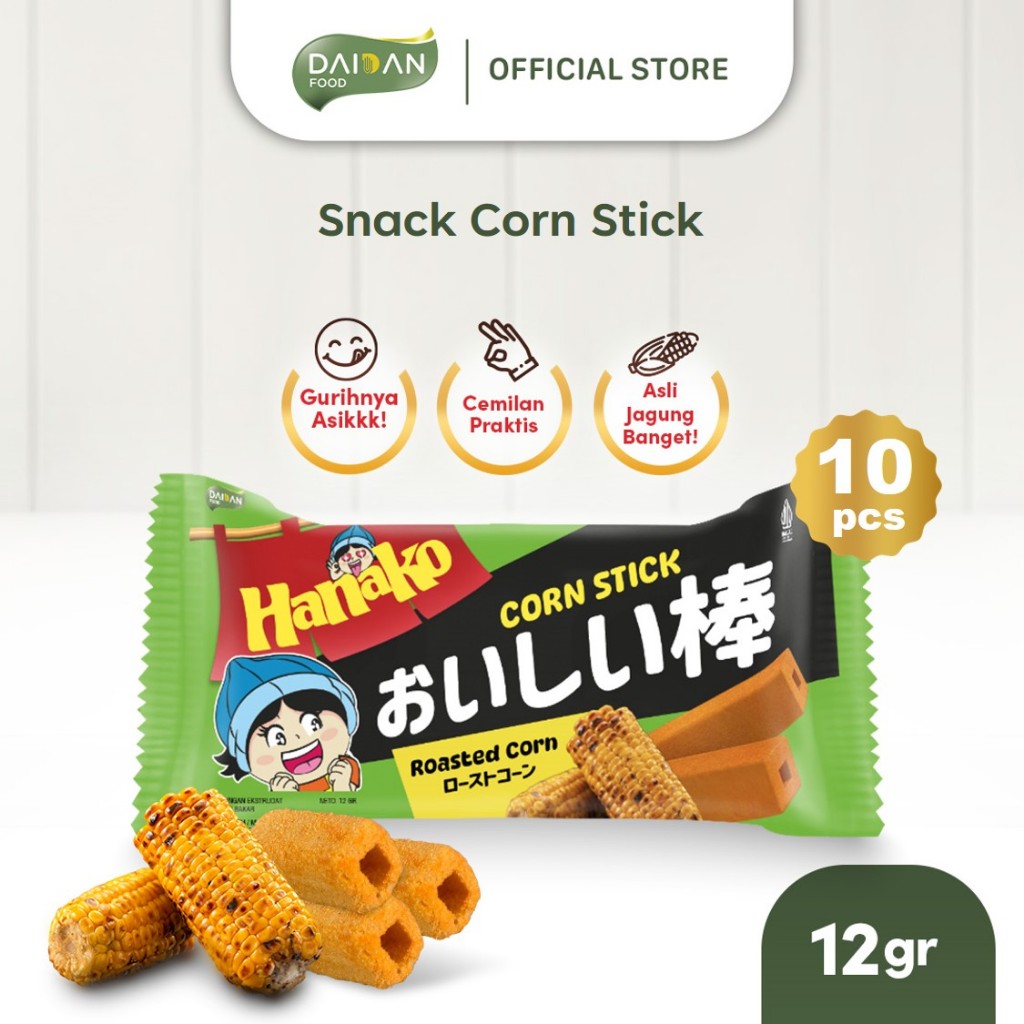 Jual Hanako Corn Stick Roasted Corn Small Pack 10 pcs | Shopee Indonesia