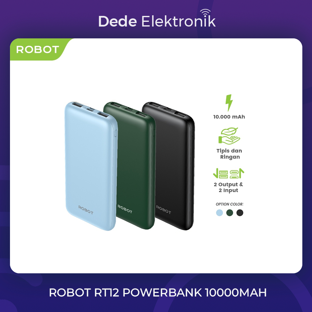 Jual Robot RT12 PowerBank 10000mAh Dual Input Port Type C & Micro USB ...