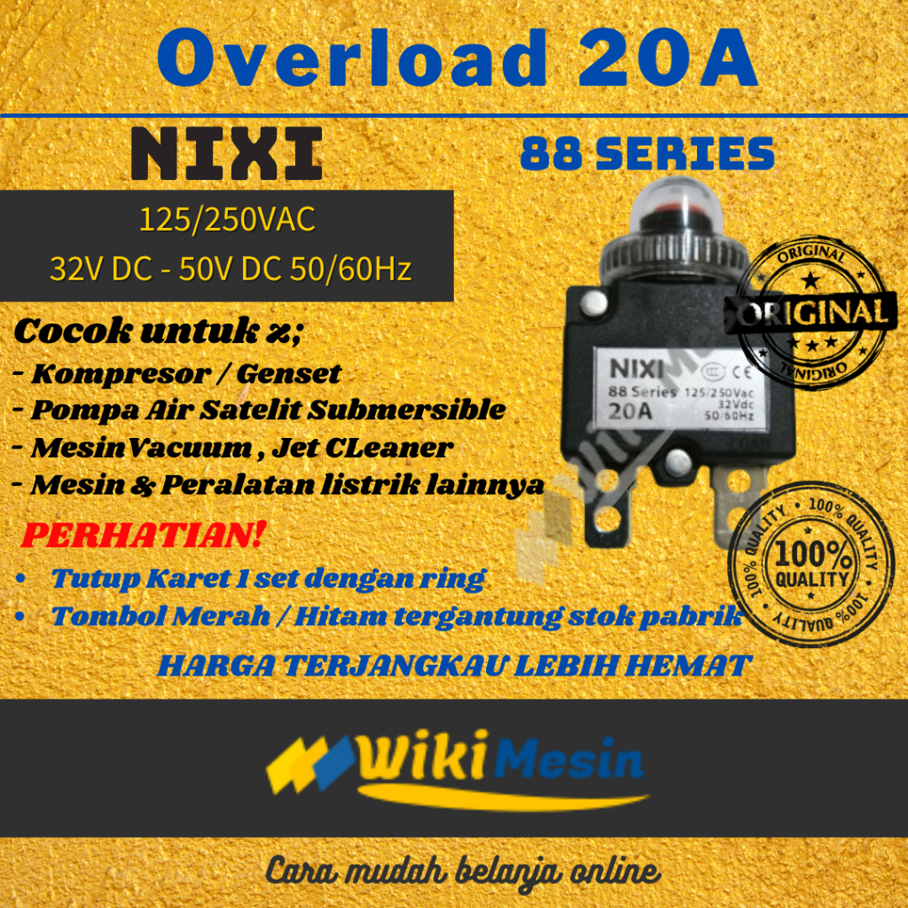 Jual Nixi Overload Pompa Air 20A Seri 88 Circuit Breaker Sibel Fuse ...