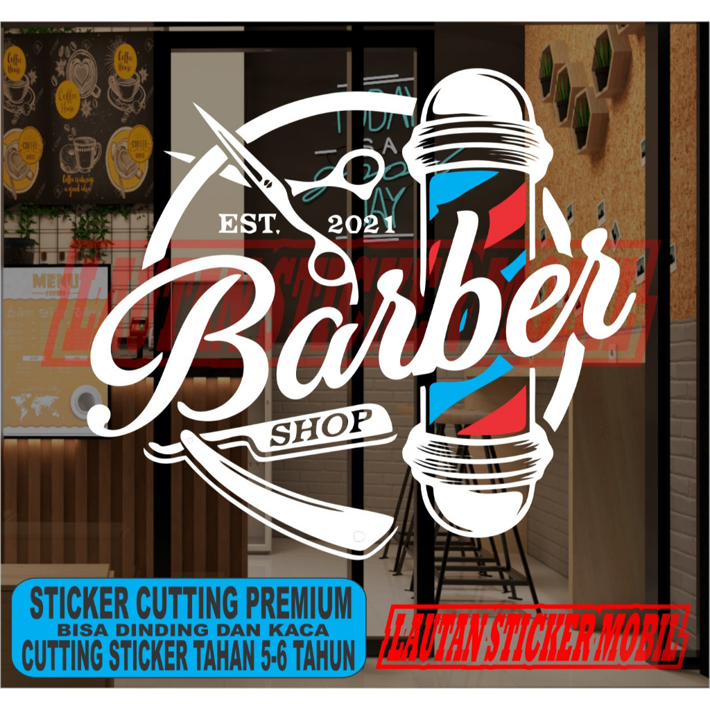 Jual stiker kaca berber shop stiker terbaru buat kaca dinding berber ...