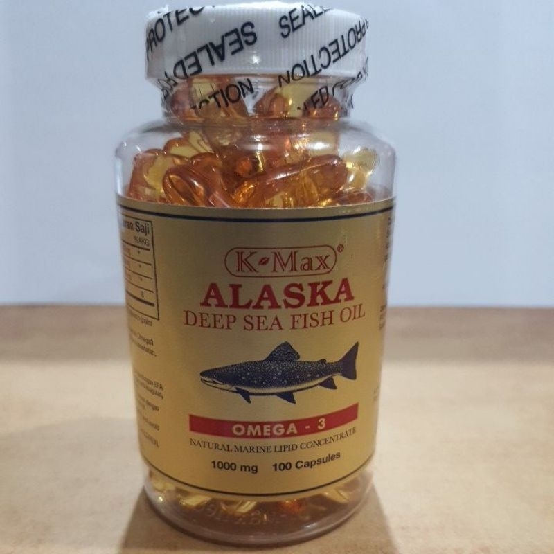 Jual Alaska K-Max Deep Sea Fish Oil Omega -3 1000mg isi 100 capsul ...