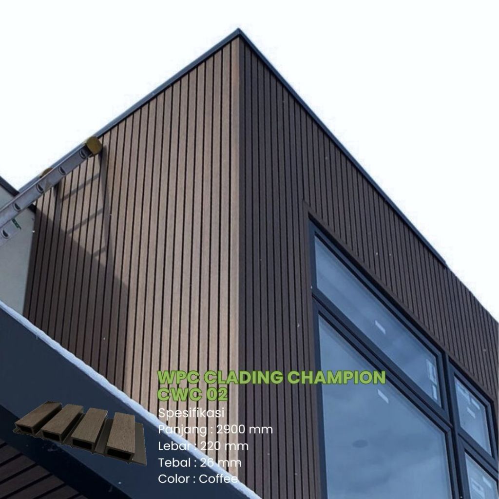 Jual PANEL WPC CLADDING OUTDOOR WPC DINDING CHAMPION | Shopee Indonesia