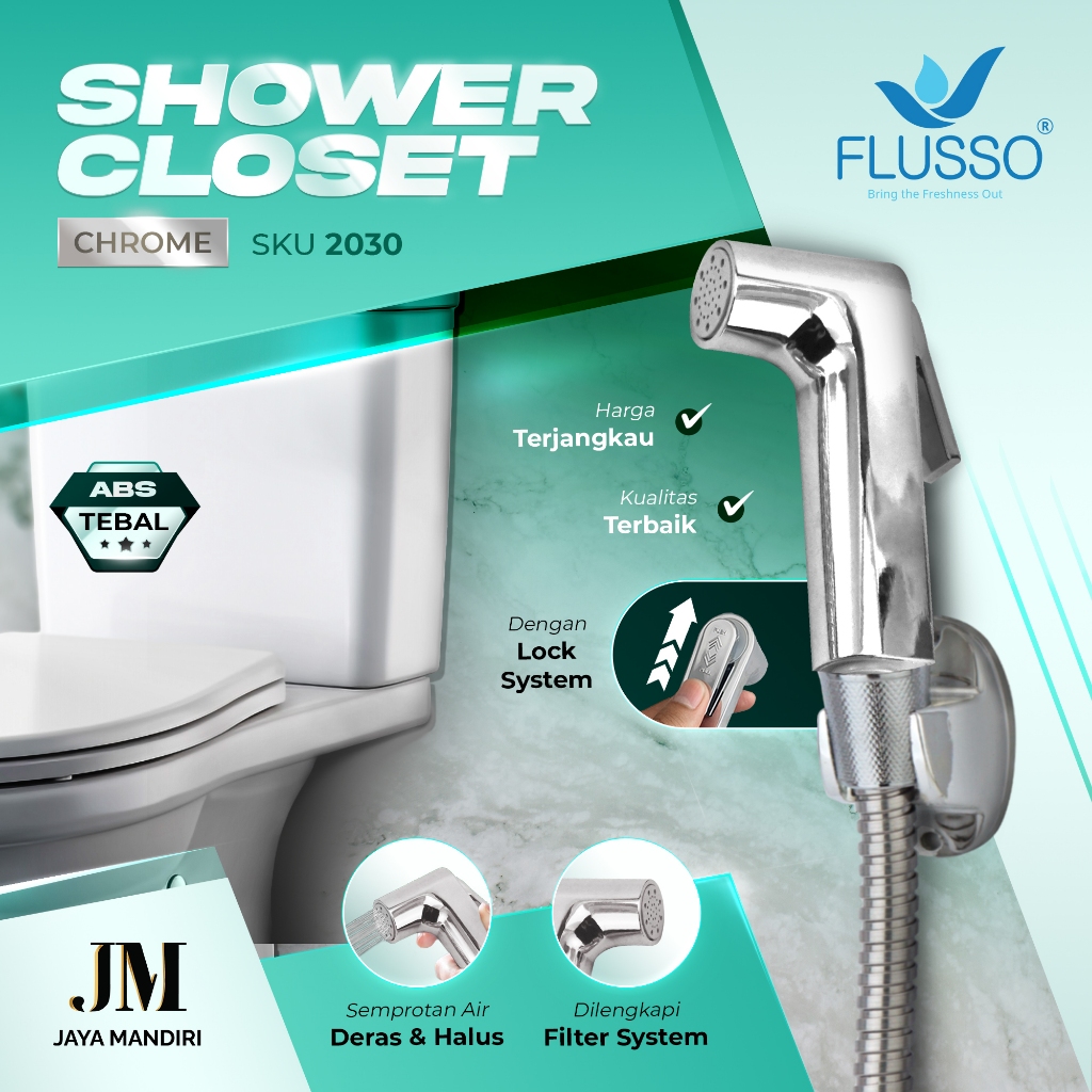 Jual Jet Shower Flusso Jet Washer / Spray Bidet Cebok Kloset Closet WC ...