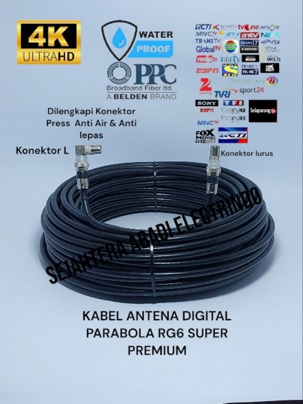 Jual Kabel Antena TV Digital Super Premium RG6 Siap pakai 1Meter,2Meter,3Meter,5Meter,10Meter ...