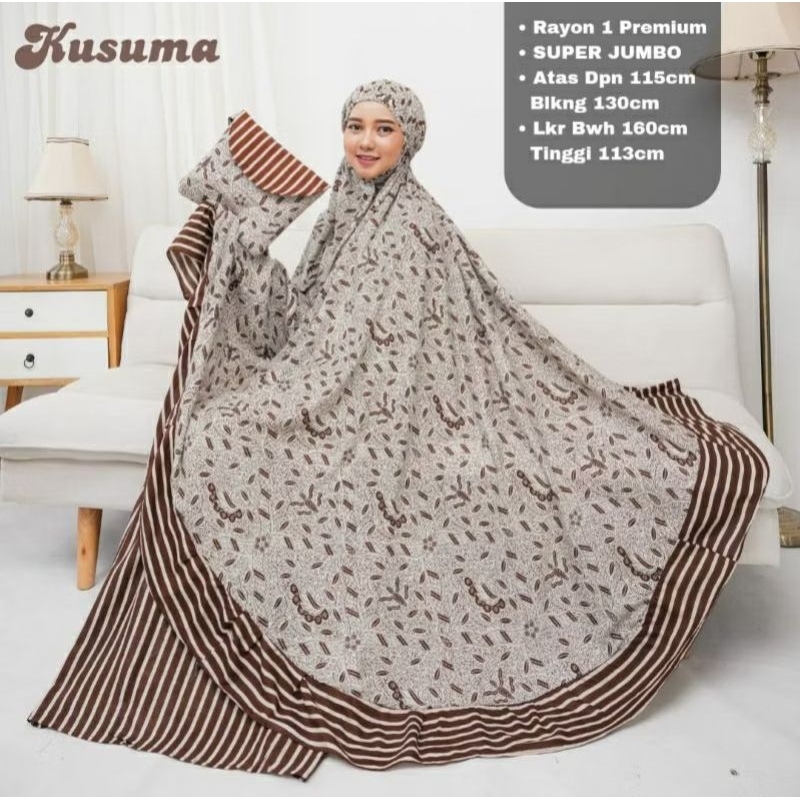 Jual Mukena Batik Kusuma Rayon Premium Ukuran SuperJumbo (gratis tasbih ...