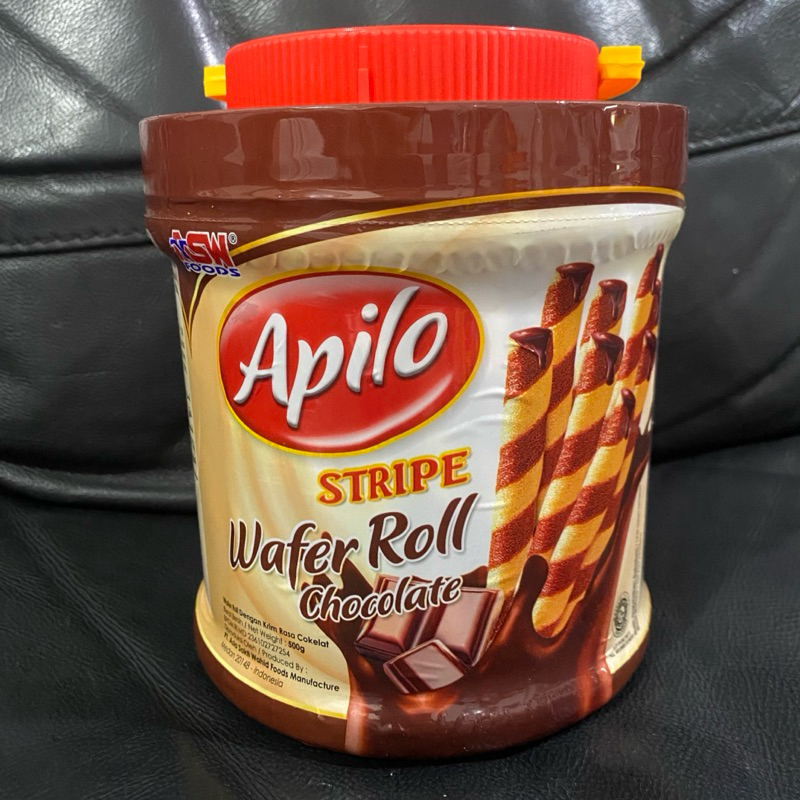 Jual Apilo Wafer Roll Chocolate Stripe ASW 500gr / Biskuit Wafer Roll ...