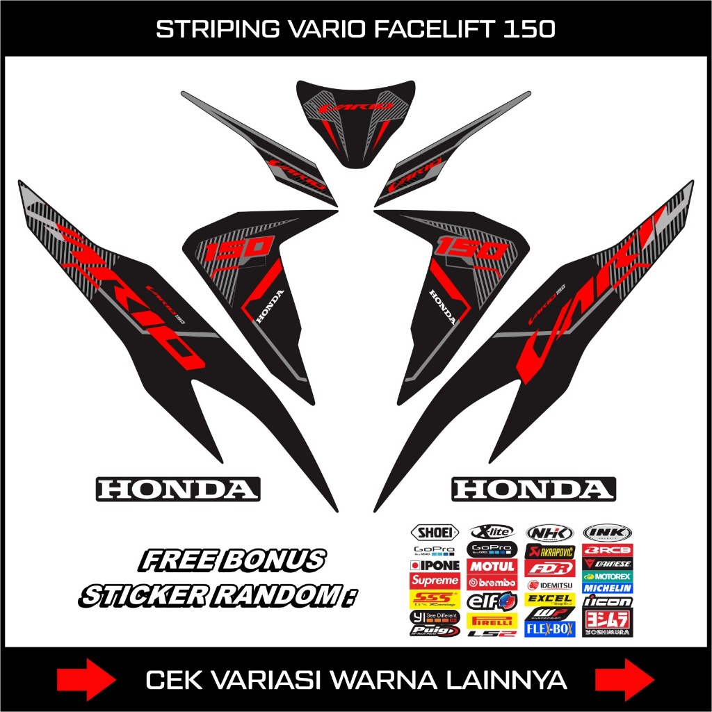 Jual STIKER STRIPING HONDA VARIO 150 LED NEW 2018 - 2021 / STICKER LIST ...