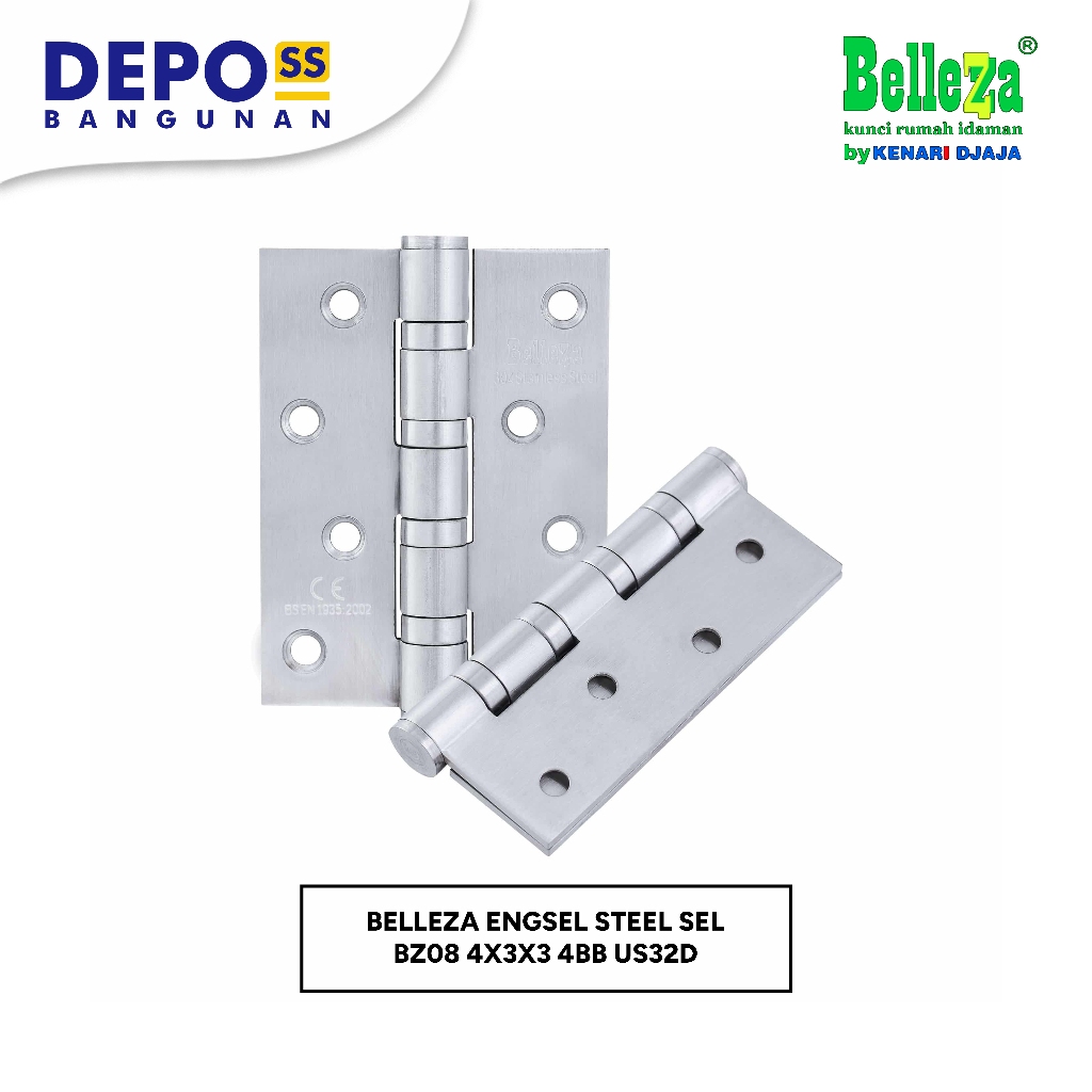 Jual ENGSEL PINTU BELLEZZA ENGSEL STEEL SEL BZ08 4X3X3 4BB US32D ...