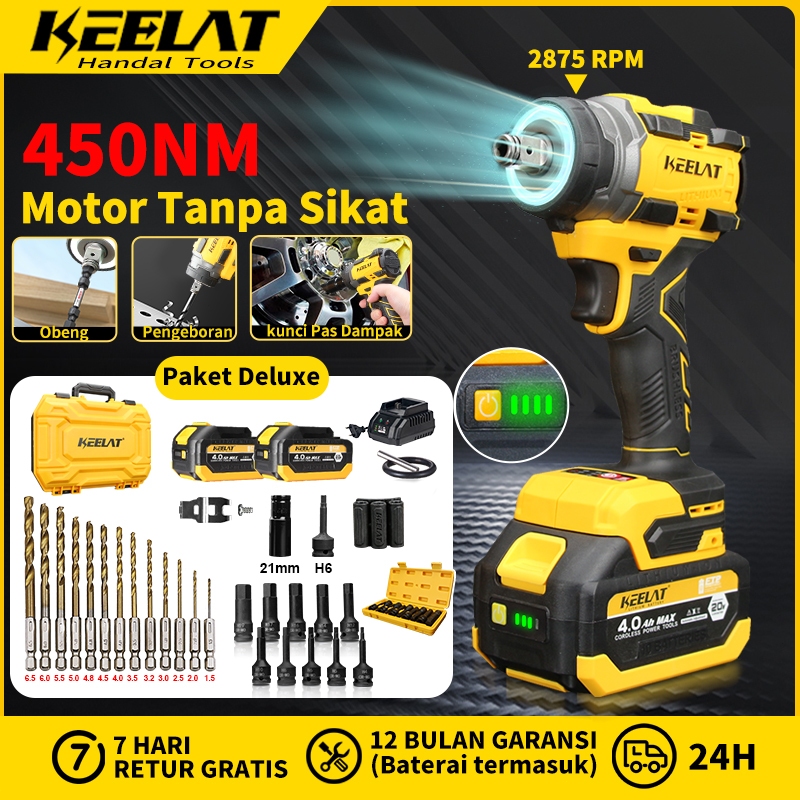 Jual KEELAT KID0013 450NM Brushless Impact Wrench 3 Mode Torsi Besar ...