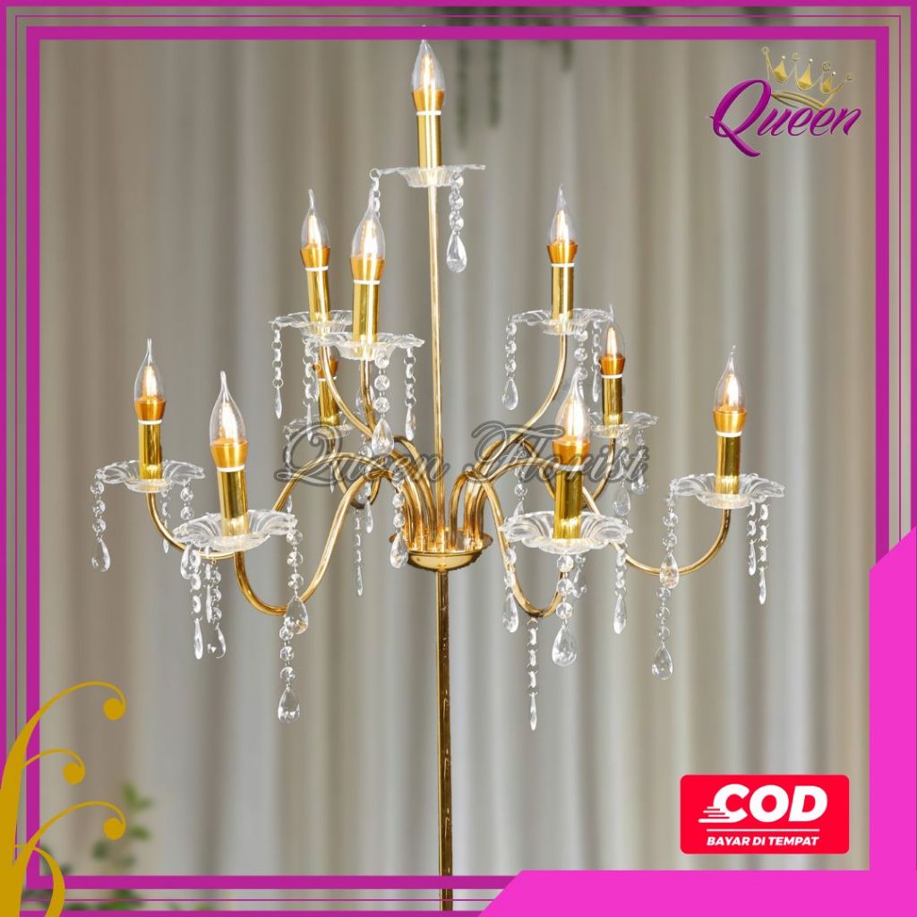 Jual LAMPU STANDING LILIN CABANG 10 DEKORASI INDAH RUMAH / COCOK UNTUK ...