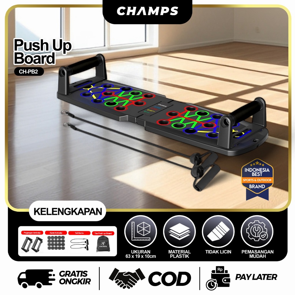 Jual CHAMPS Push Up Board Portable – Alat Fitness Training Board Lipat ...