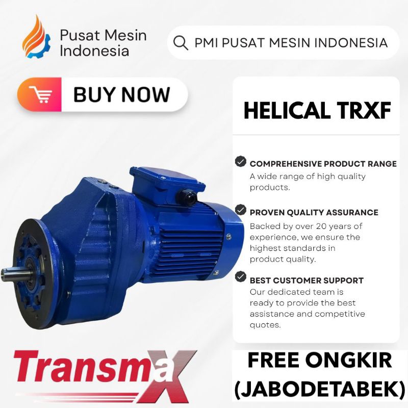 Jual HELICAL GEAR MOTOR TRANSMAX TRXF 90 YDA 90S4 1,1KW / 1,5HP GEAR ...