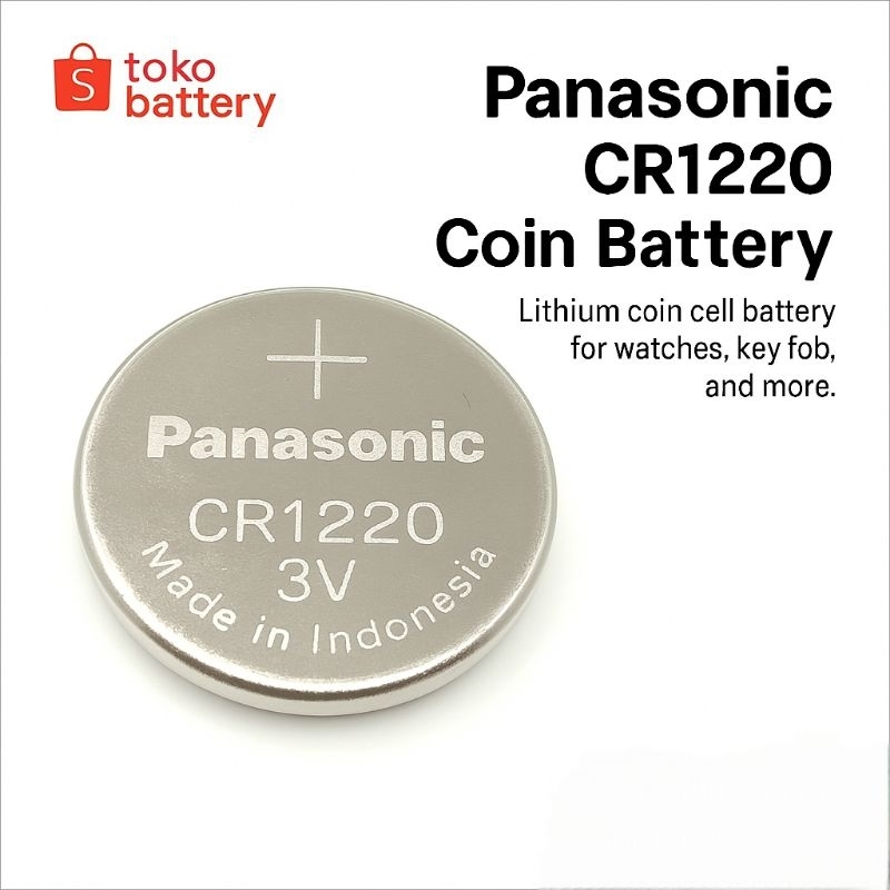Jual Button Battery 3v Panasonic CR1220 Batere Kancing Remote / Jam Tangan / Mainan / Dll ...