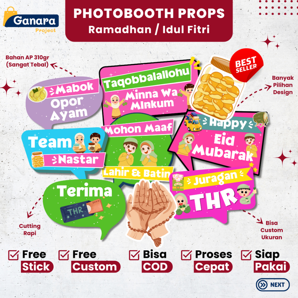 Jual D103 Photoboth Props Idul Fitri Ramadhan Custom | Acc Photobooth ...