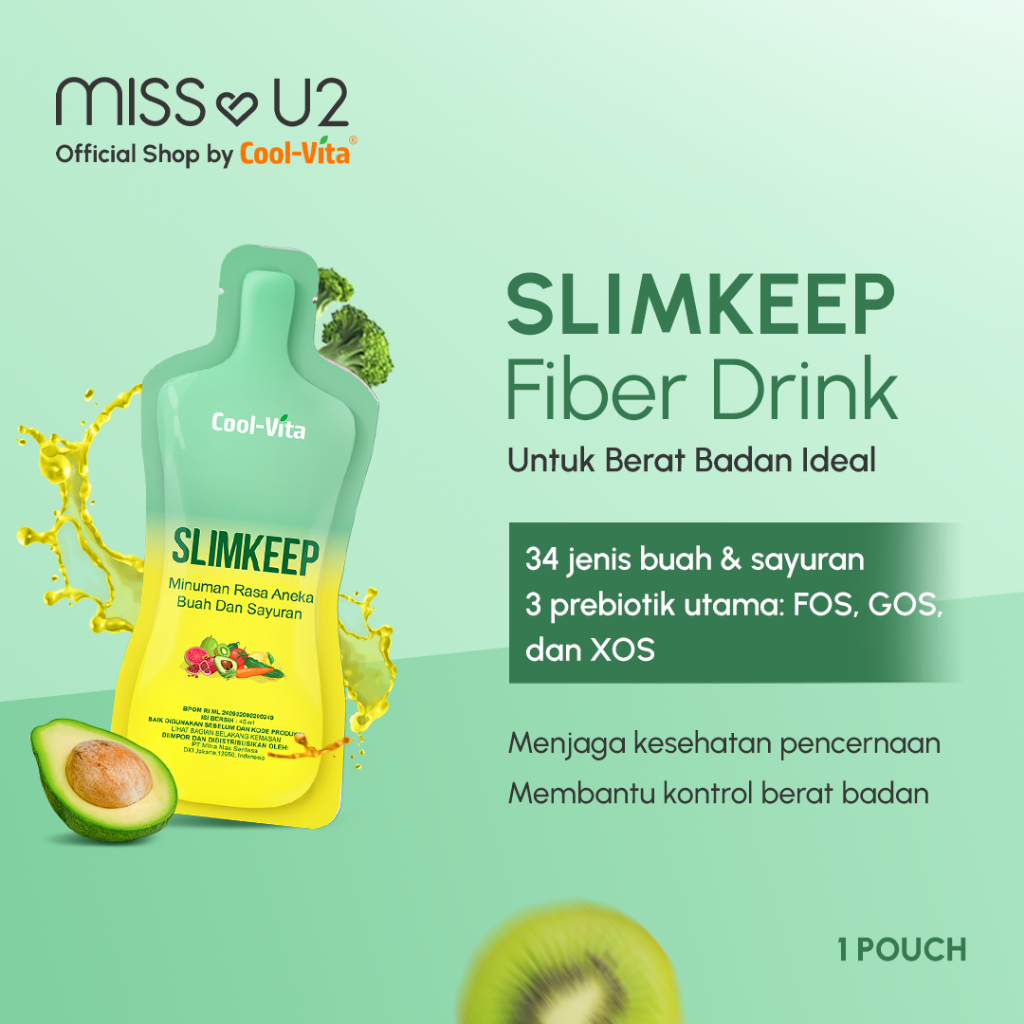 Jual COOLVITA ORIGINAL 1 Pouch SLIMKEEP RTD Fiber Ekstrak Buah dan Sayuran Miss U2 | Shopee ...