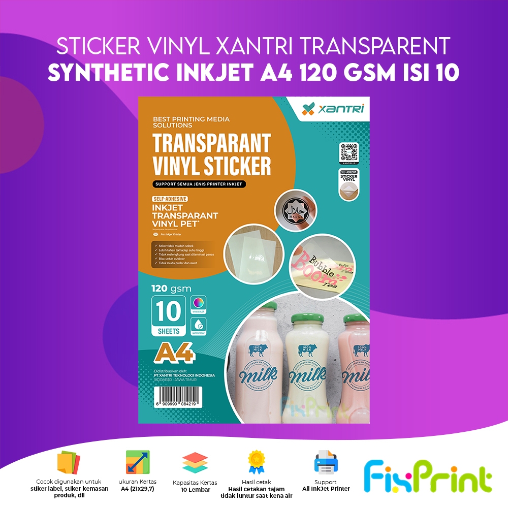 Jual FixPrint Sticker Vinyl Xantri Synthetic Matte / Glossy ...