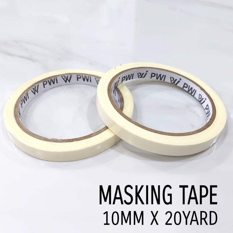 Jual Masking Tape Cream 10mm x 20yard PWI / Isolasi Kertas | Shopee ...