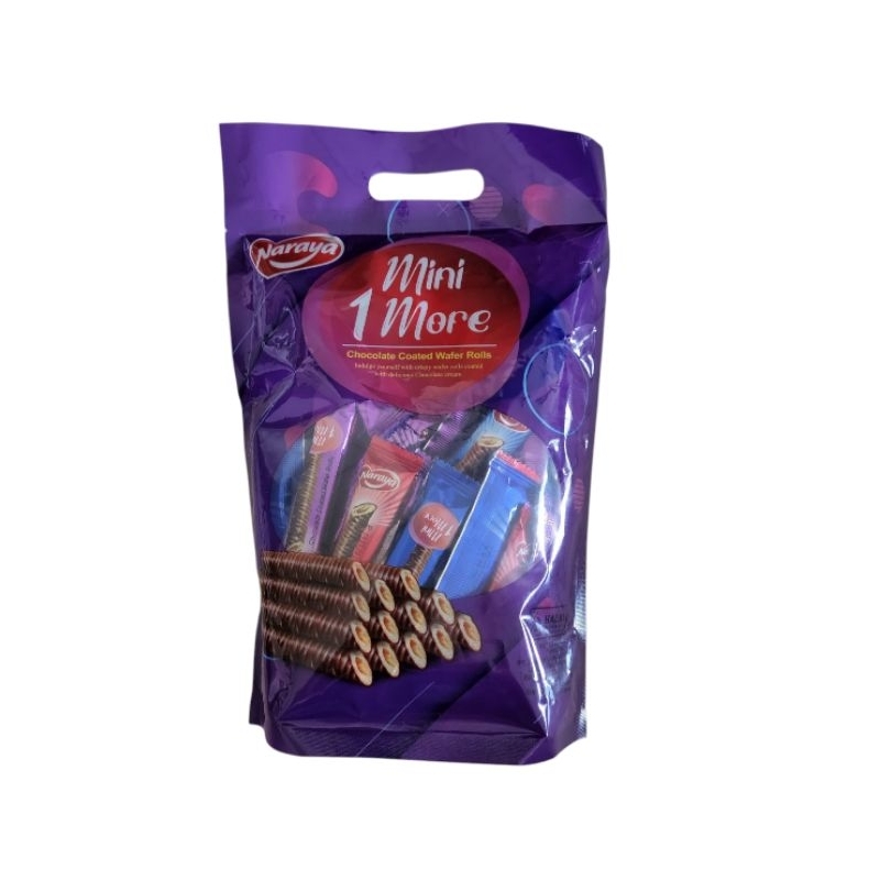 Jual Naraya Mini 1 More Chocolate Coated Wafer Rolls 200g | Shopee ...
