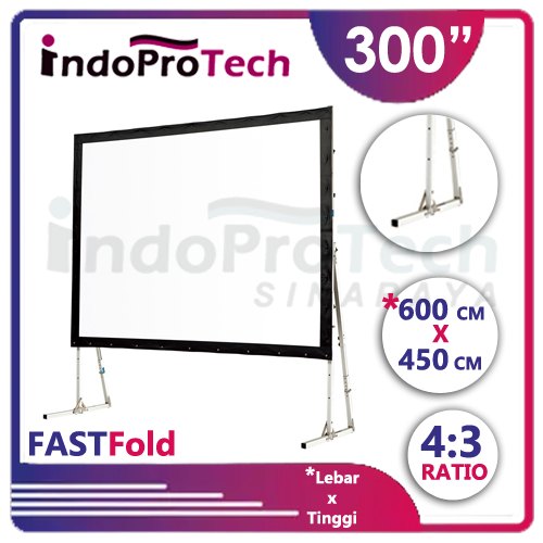 Jual Layar Proyektor Fastfold 300" inch Rasio 4:3 ( Ukuran 6meter x ...