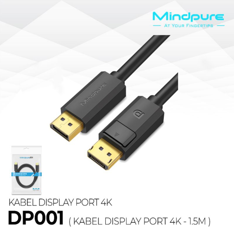 Jual MINDPURE DP001 DISPLAY PORT TO DISPLAY PORT 4K 1.5M HIGH QUALITY ...