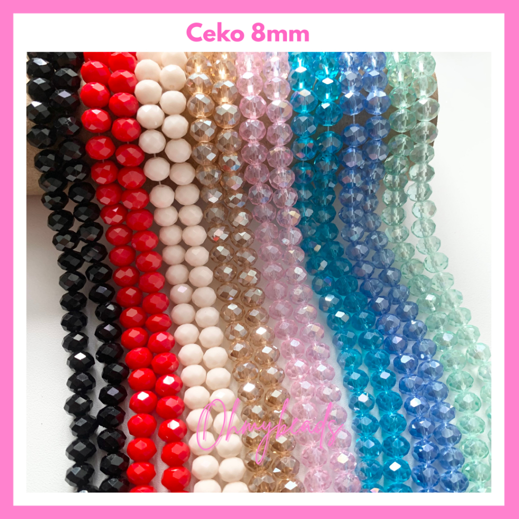 Jual 8mm - Manik Kristal Ceko Bakpau 65pcs / Bakpao / Bulat / Gepeng Bening Transparan Mengkilap ...
