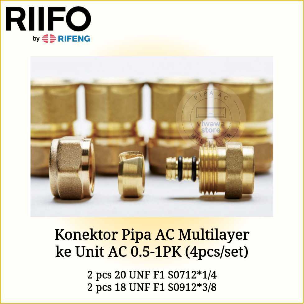 Jual RIFENG - Fitting / Konektor Pipa AC Multilayer 0.5-1PK (4pcs/set ...
