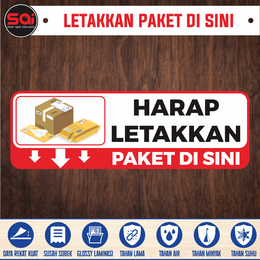 Jual Stiker vinyl anti air MOHON HARAP LETAKKAN PAKET DI SINI laminasi ...