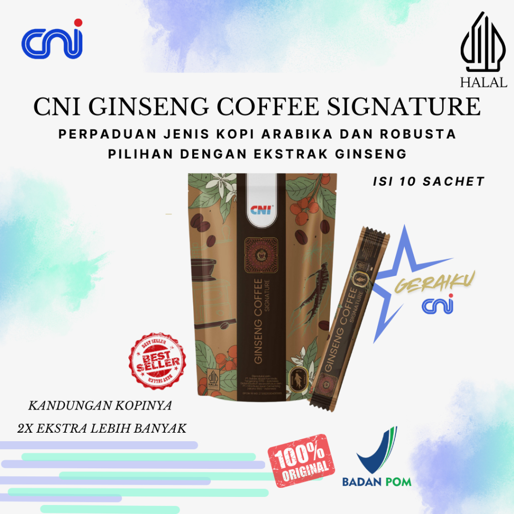 Jual CNI Ginseng Coffee Signature isi 10 Sachet Original | Shopee Indonesia