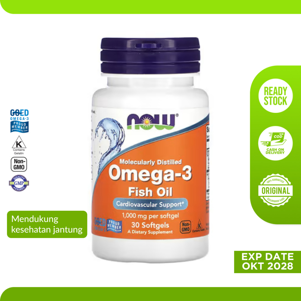 Jual Suplemen Vitamin Omega 3 Fish Oil Now Minyak ikan 1000 mg 30 ...