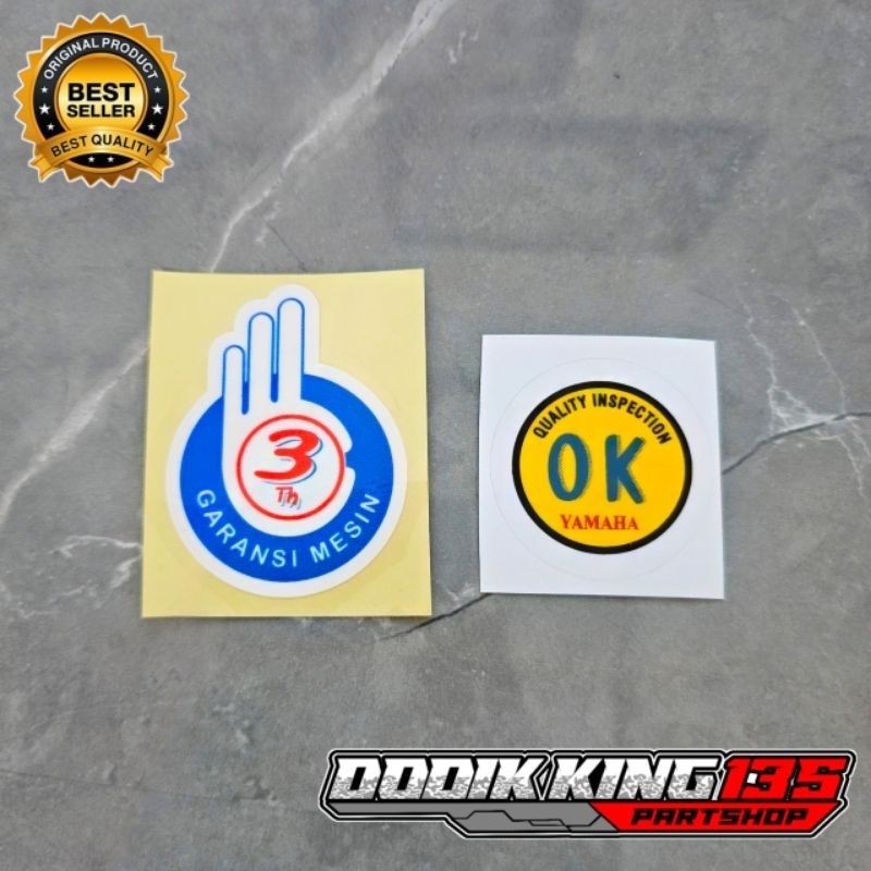 Jual STICKER STIKER OK GARANSI MESIN 3 TAHUN MOTOR YAMAHA HIGH QUALITY ...