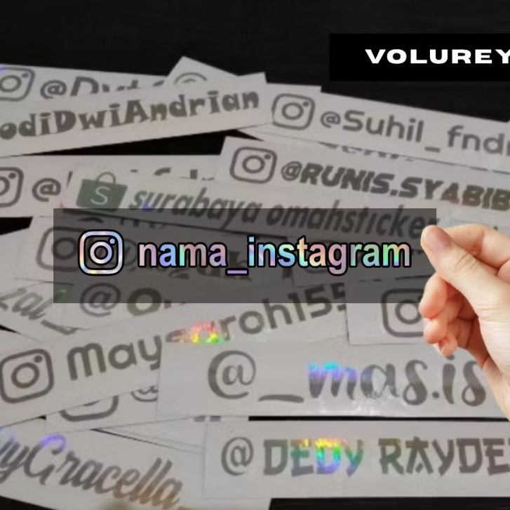 Jual Sticker Nama Sosmed Hologram Custom Request Nama Sendiri Stiker ...